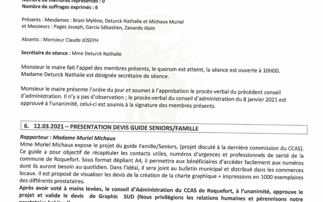 12/03/2021-Délibération-guide-senior-famille - Mairie Roquefort