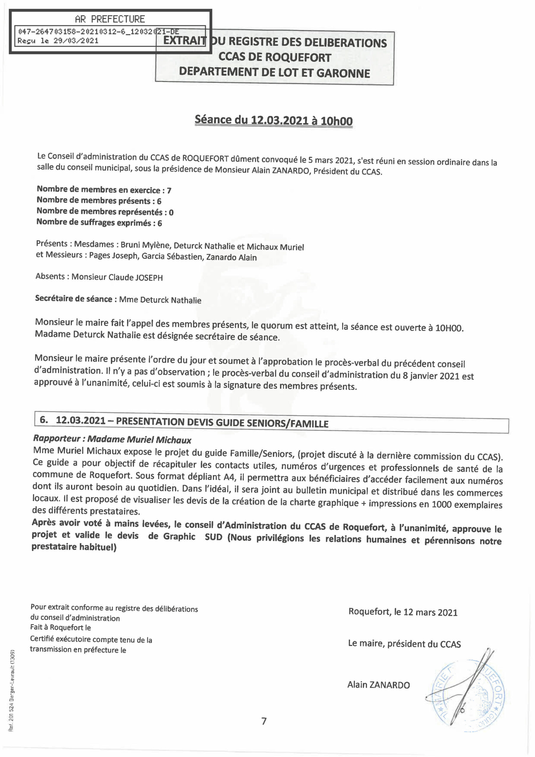 12/03/2021-Délibération-guide-senior-famille - Mairie Roquefort
